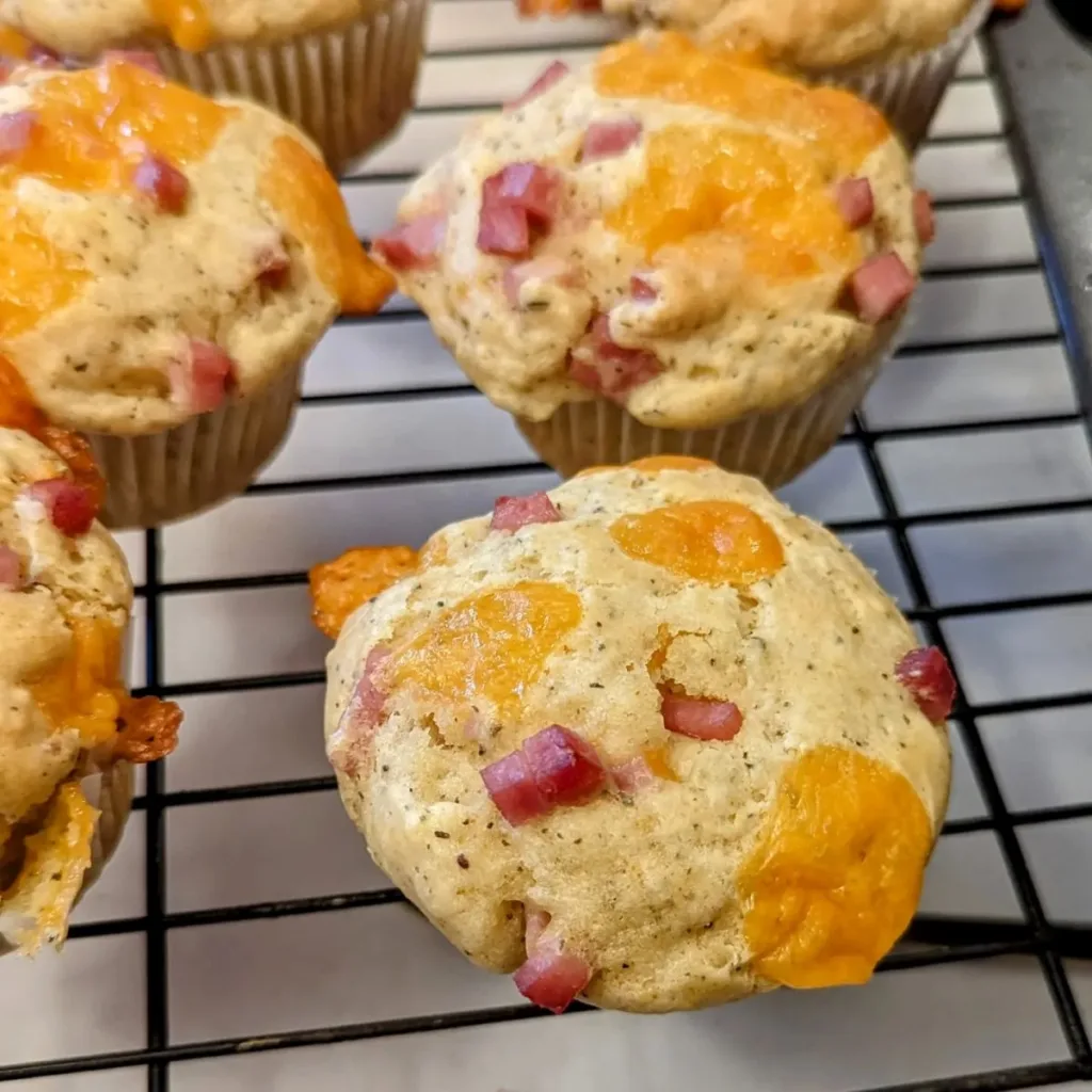 Ham and Cheese Breakfast Muffins - BBQ and Baking